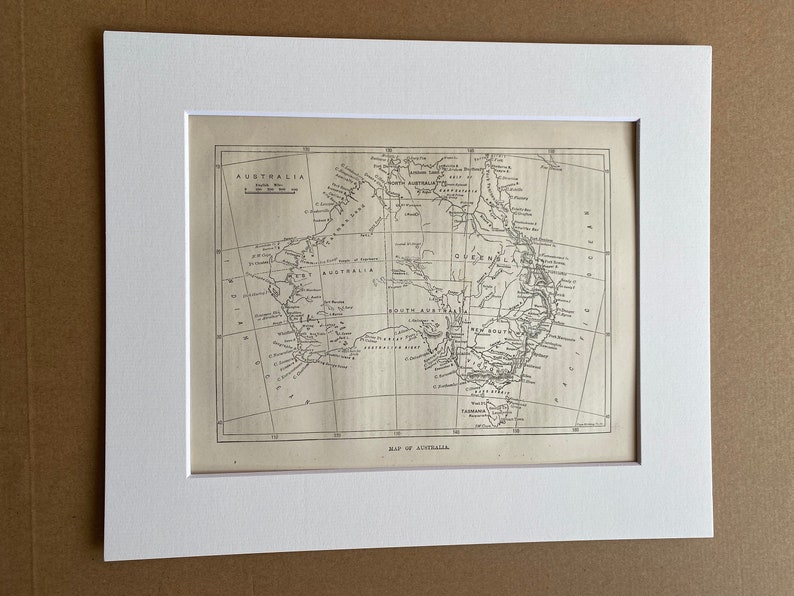 1880 Map of Australia Original Antique Print - Mounted and Matted ...