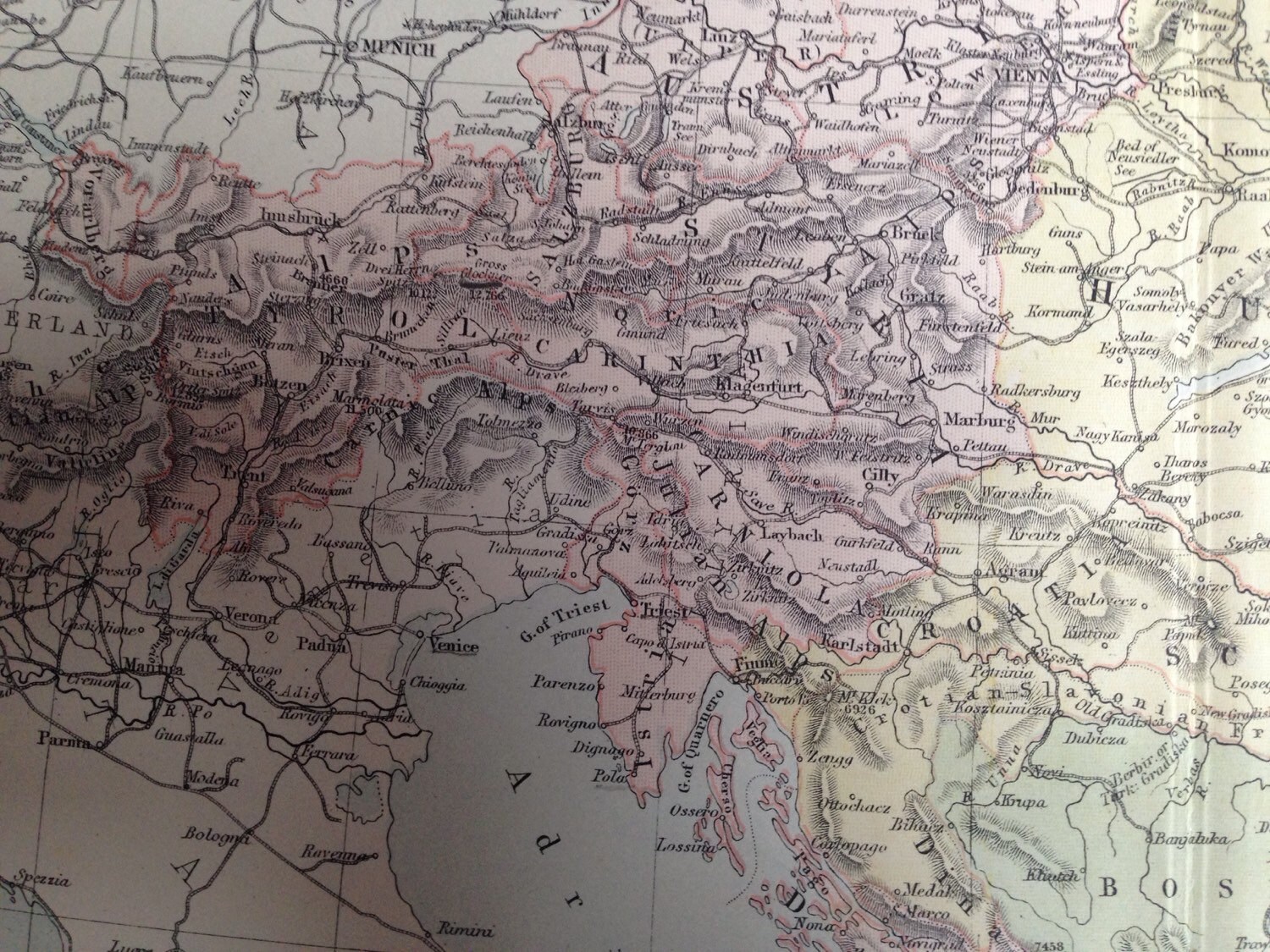 1887 AUSTRO-HUNGARIAN EMPIRE map, antique, original, colour, historical ...