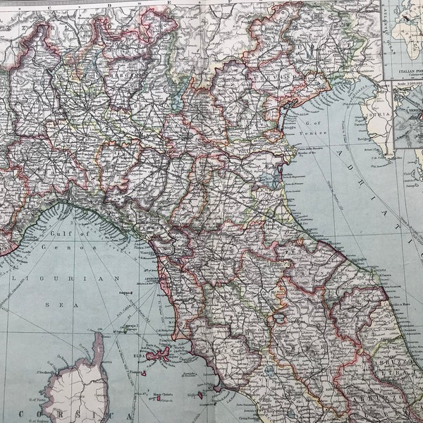 Map of Northern Italy - Etsy