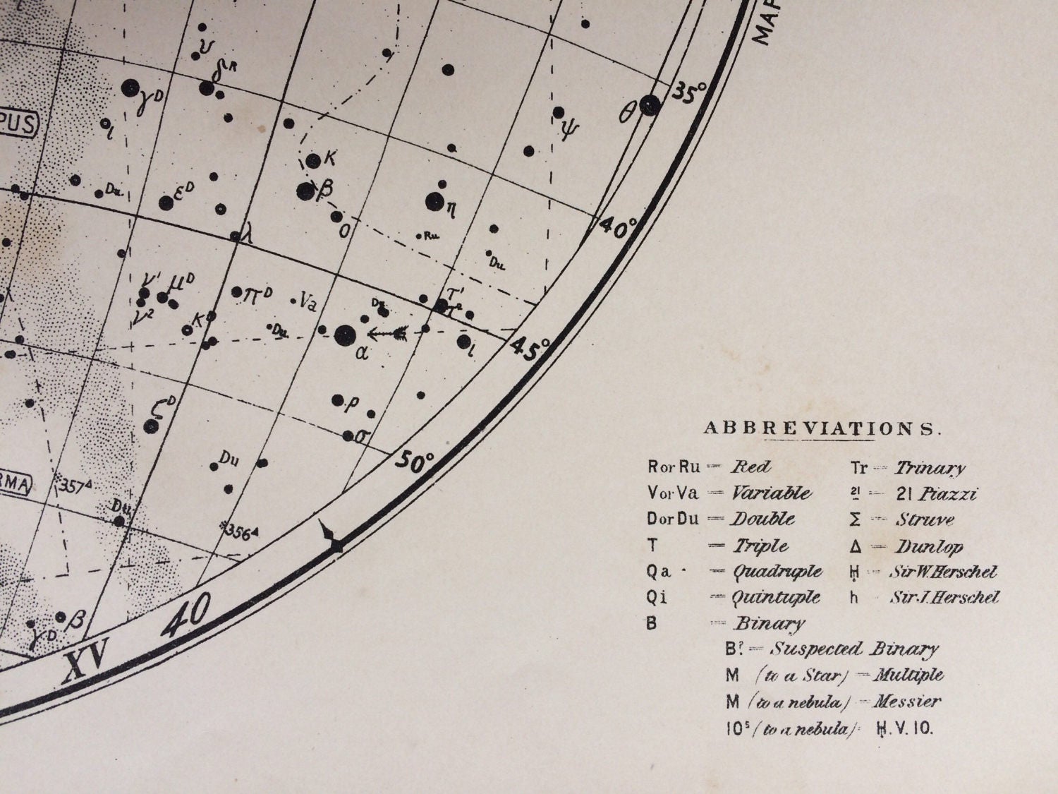1896 Original Large Antique Star Map for anno 1880 - 14 x 18 inches ...