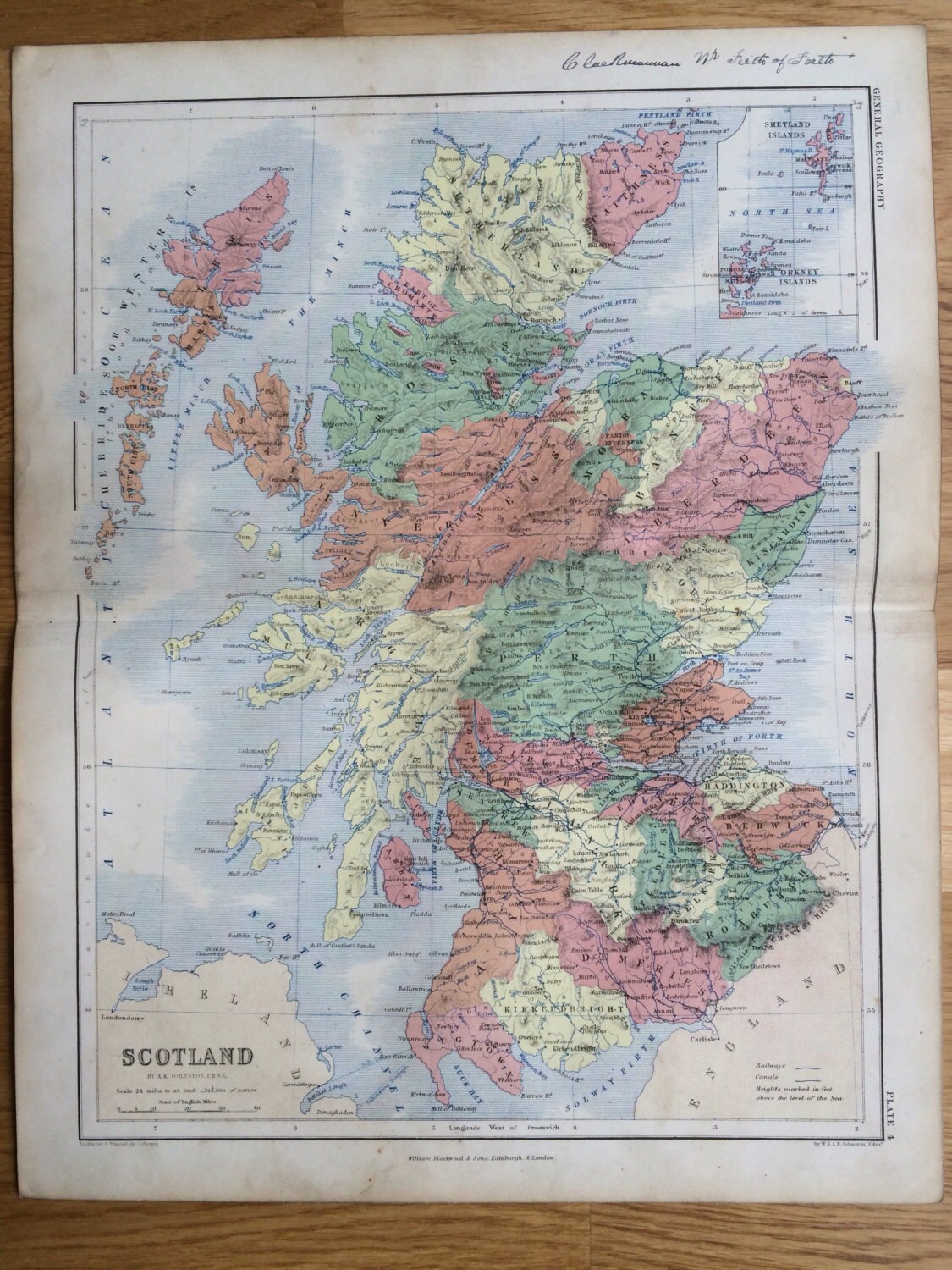 1859 SCOTLAND Original Antique Map, 10.5 x 13.5 inches, historical wall ...