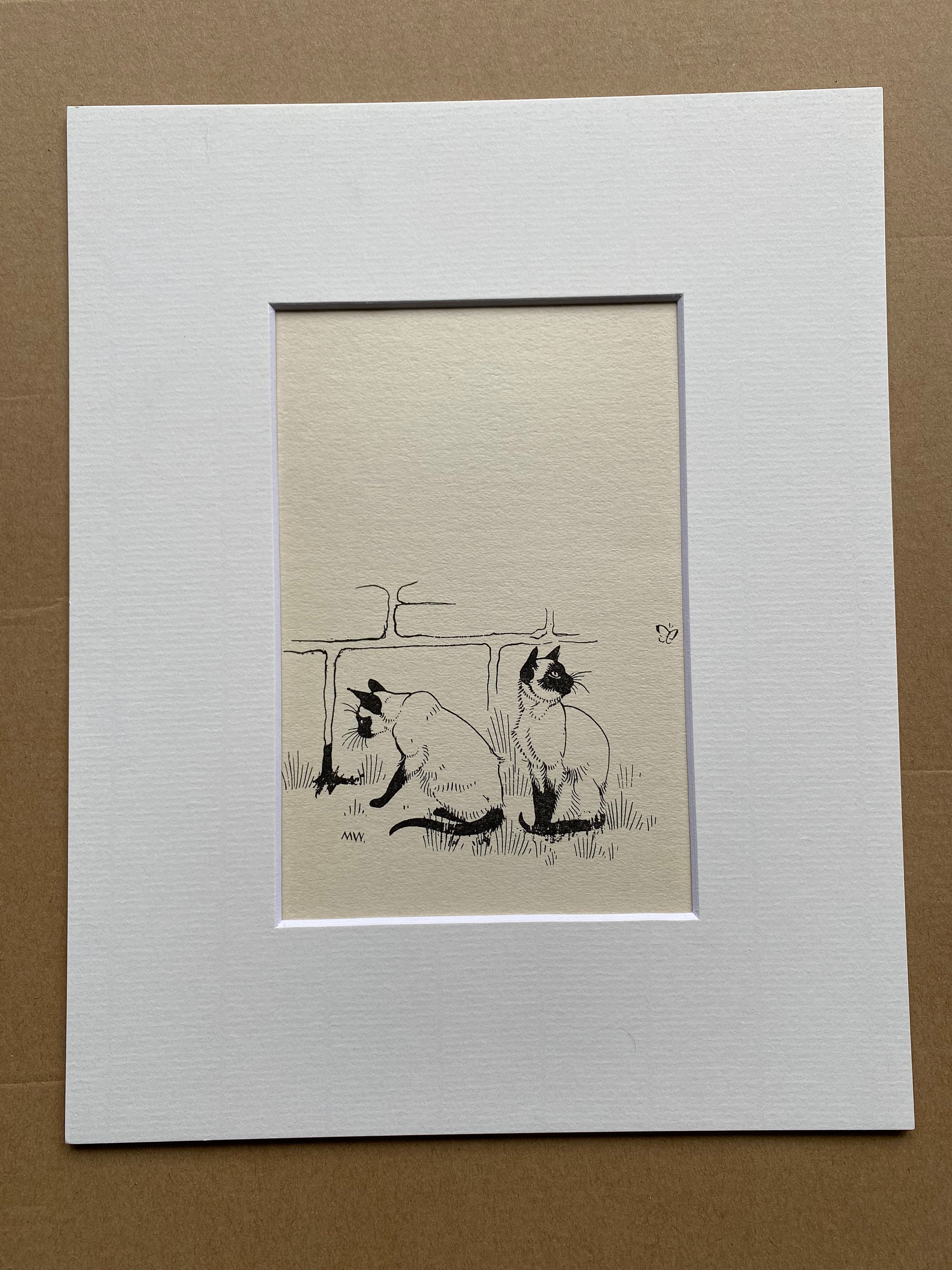 1957 Original Vintage Maurice Wilson Illustration - Siamese Cat ...