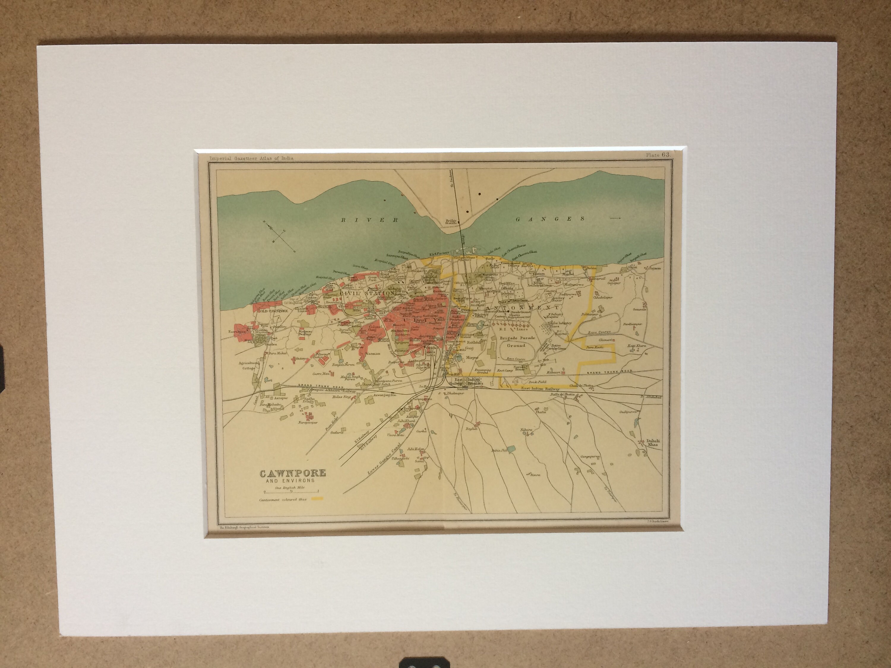 1908 Cawnpore (Kanpur) and Environs Original Antique Map - Available ...