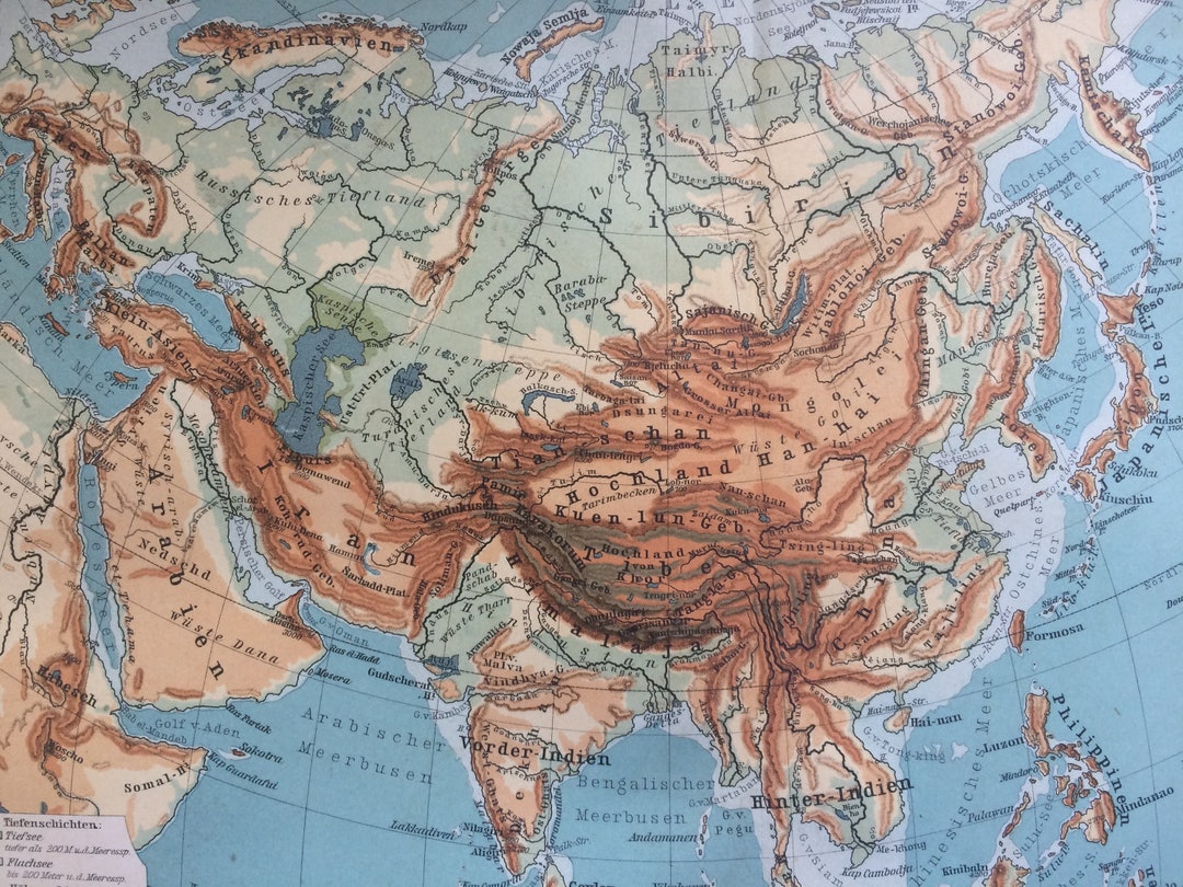 Physical Map Of Asia With Labels