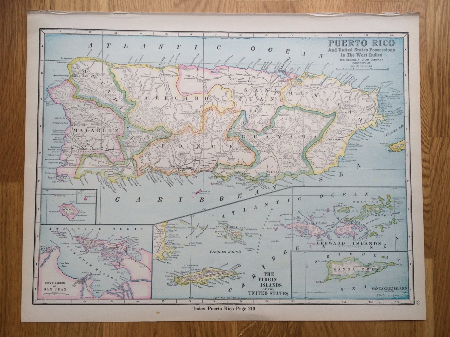 1936 PUERTO RICO Original Vintage Map, 11.5 x 14.5 inches, Home Decor ...