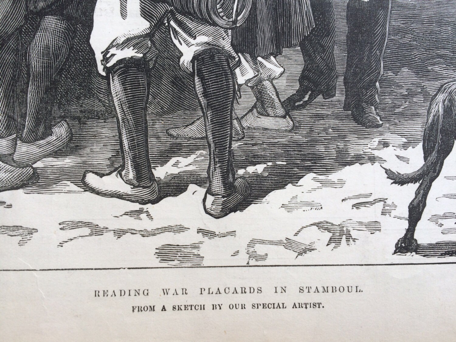 1877 Reading War Placards in Stamboul antique print from engraving ...