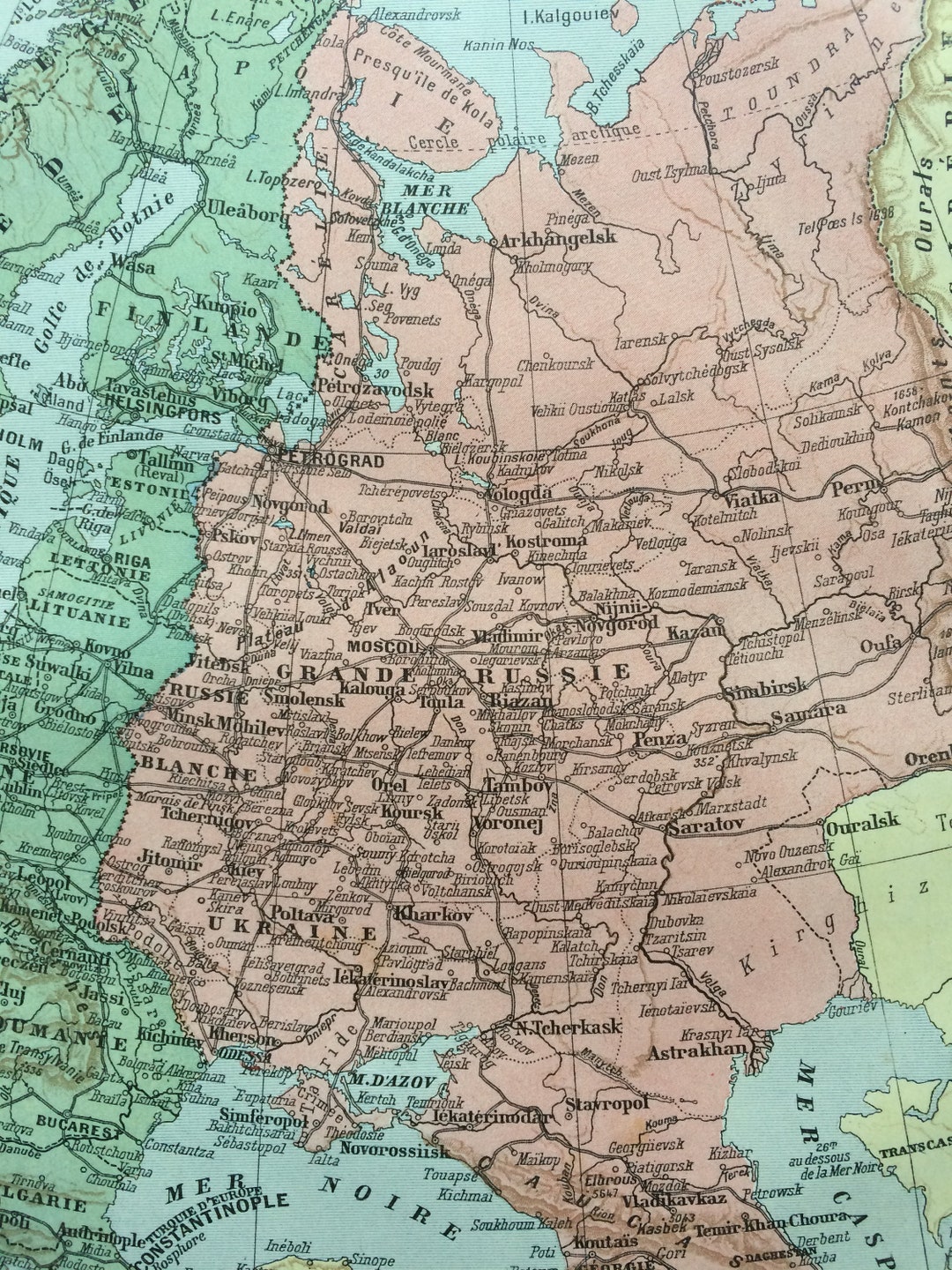 1923 Russia Original Antique Map - Mounted and Matted - Decorative Art ...