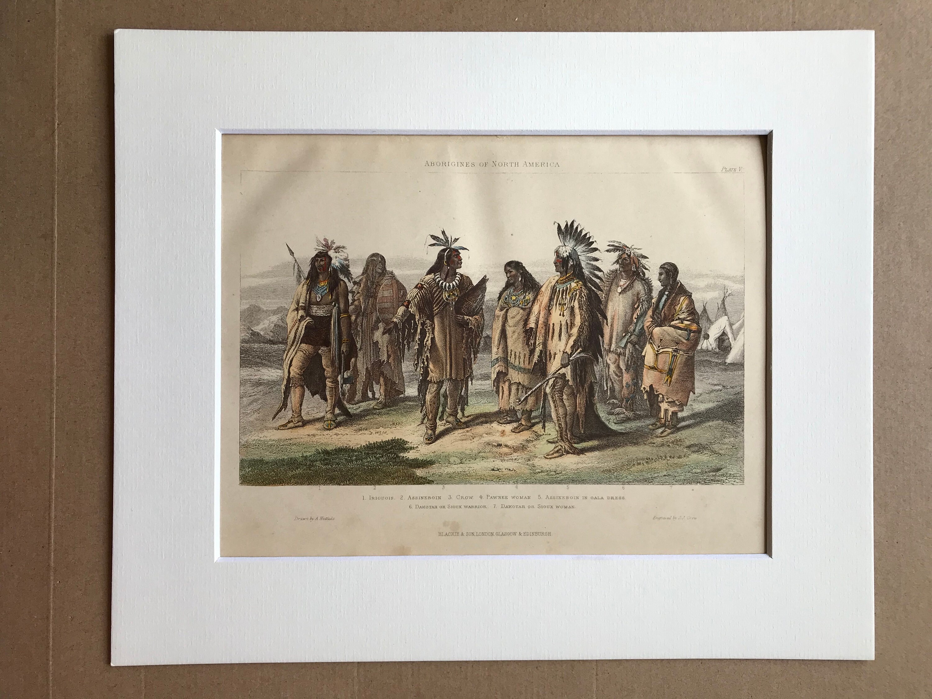 1870 Aborigines of North America Original Antique Print - Iriquois ...