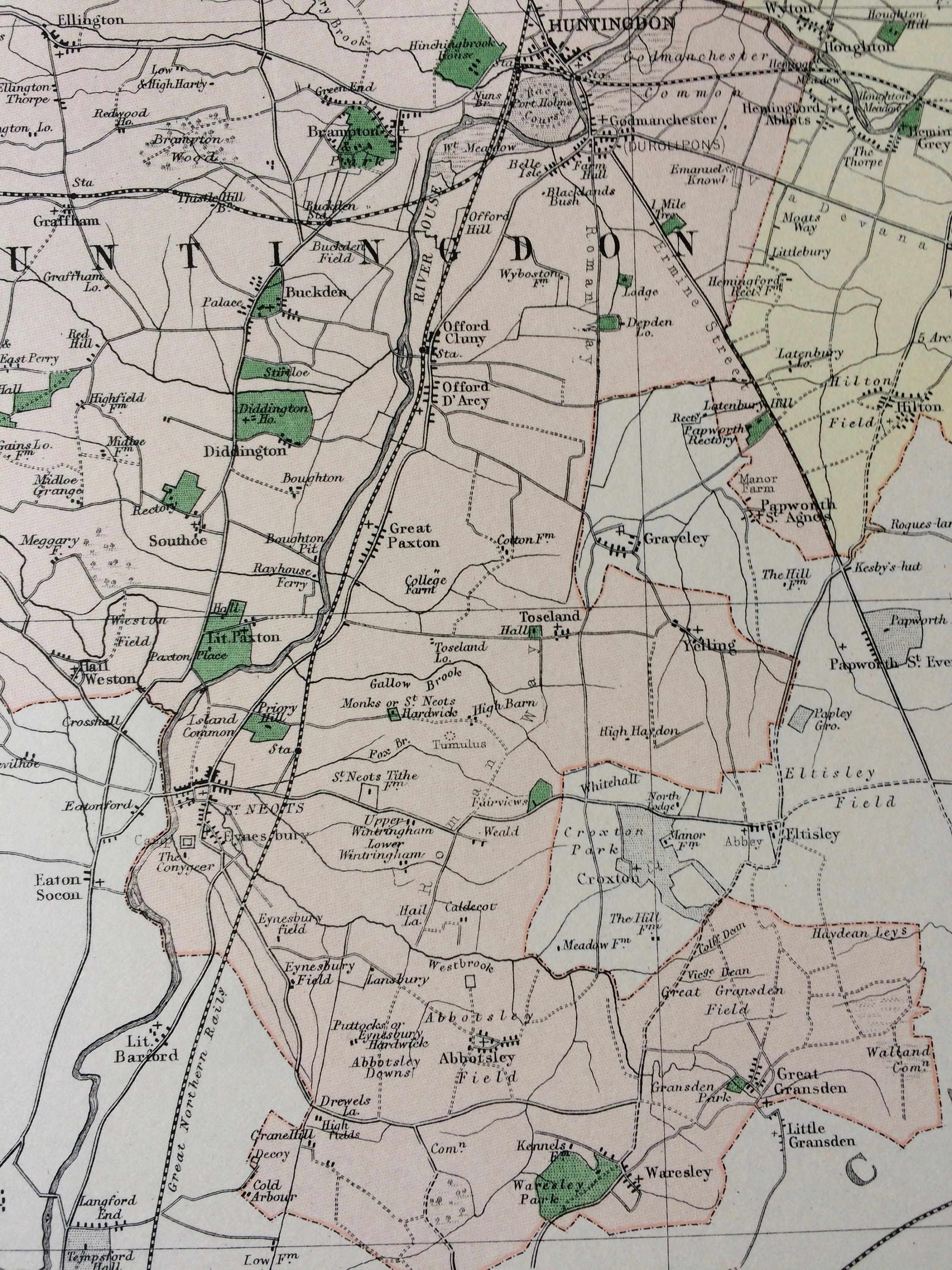 Home Décor UK County Wall Map roads & parliamentary divisions 1868 ...