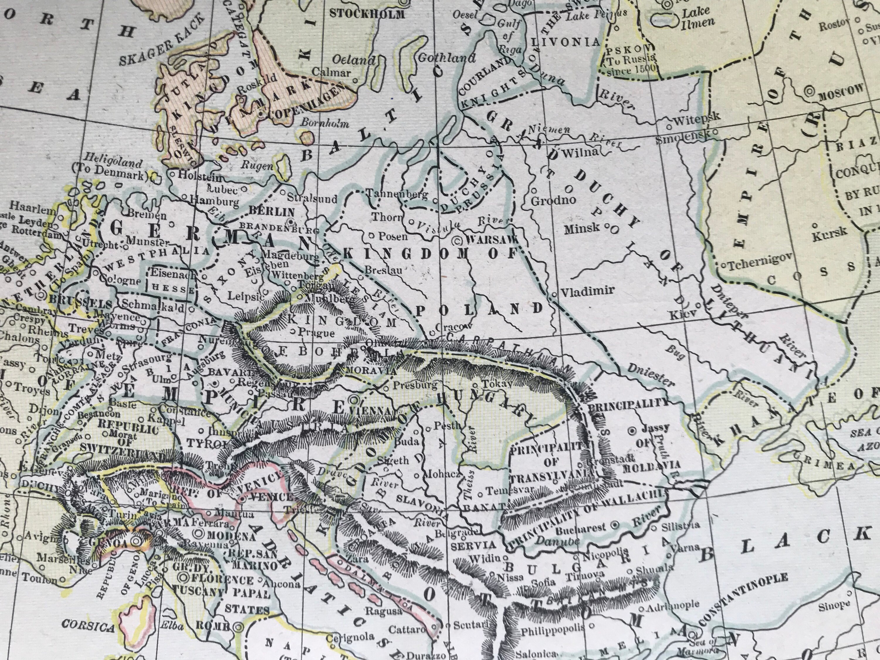 1901 Europe during the reformation in about A.D. 1550 Original Antique ...