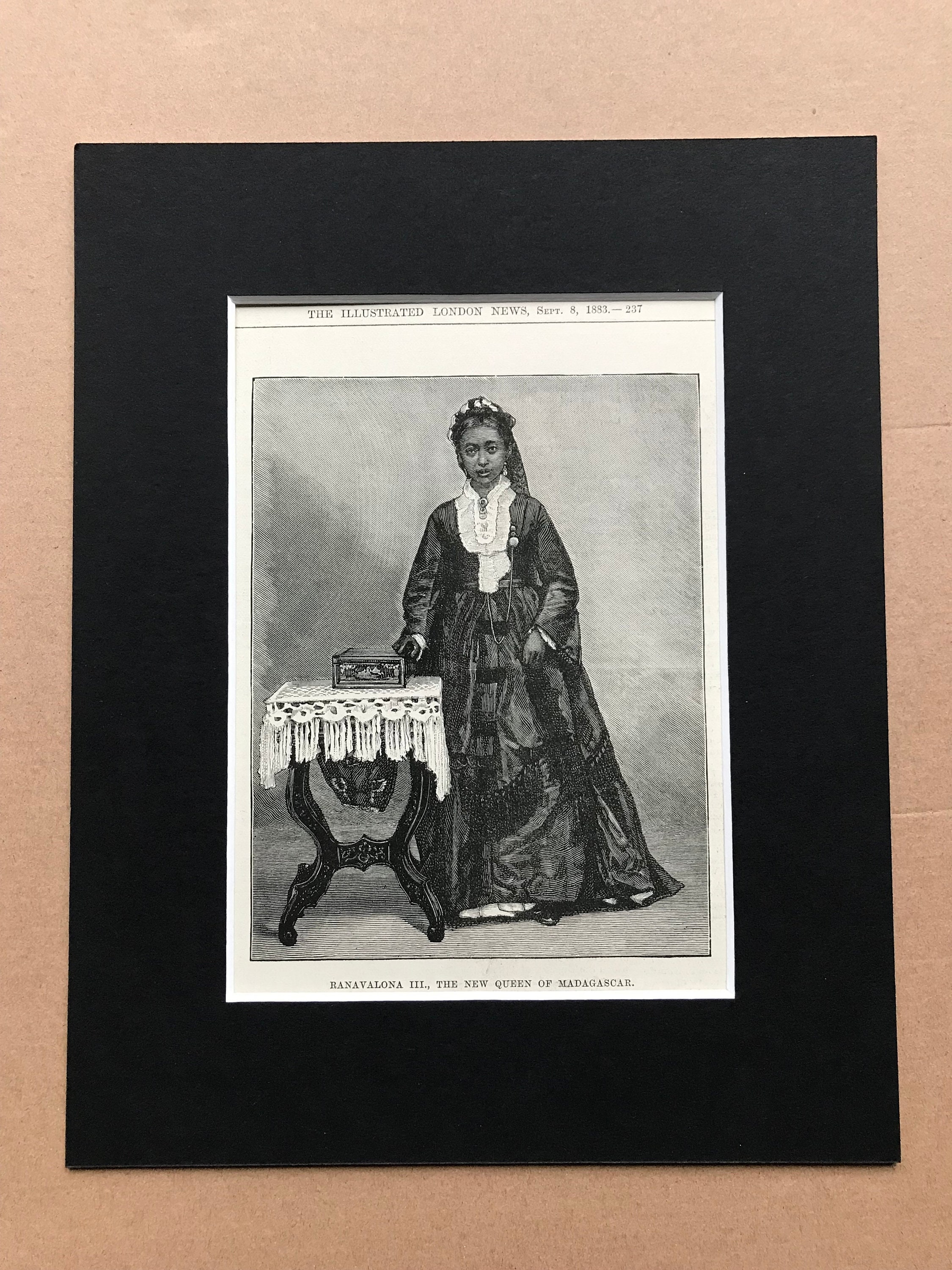 1883 Ranavalona III, The New Queen of Madagascar Original Antique Print ...