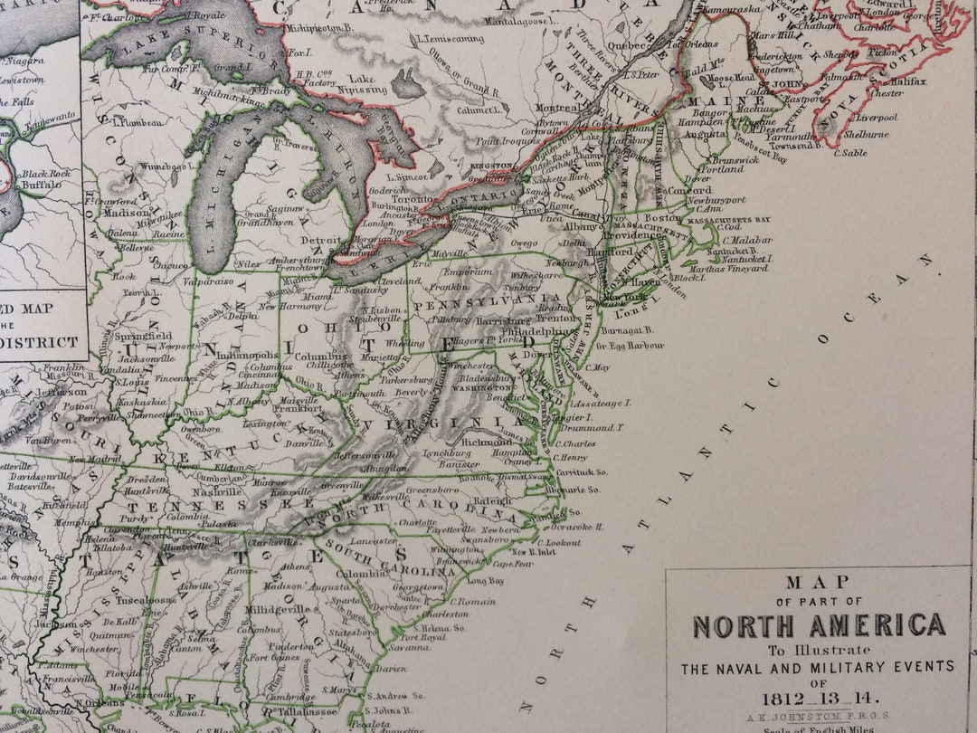 1875 Map of Part of North America to Illustrate the Naval and Military ...