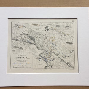 1875 Battle of Arcole, November 1796, Third Day, Original Antique Map ...