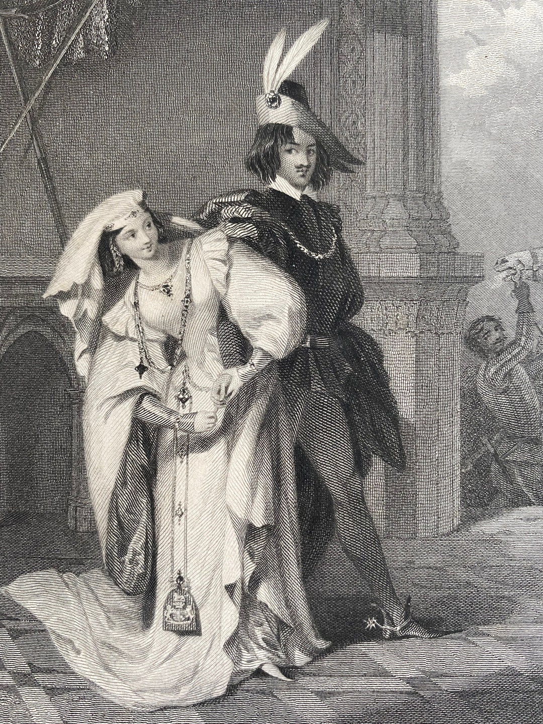1836 Hotspur and Lady Percy Original Antique Print - King Henry Fourth ...