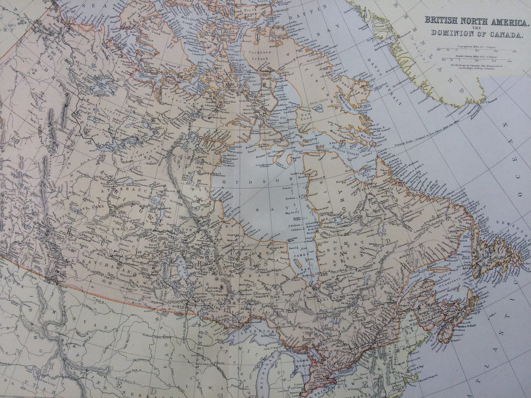 1882 Dominion of Canada - British North America Large Original Antique ...