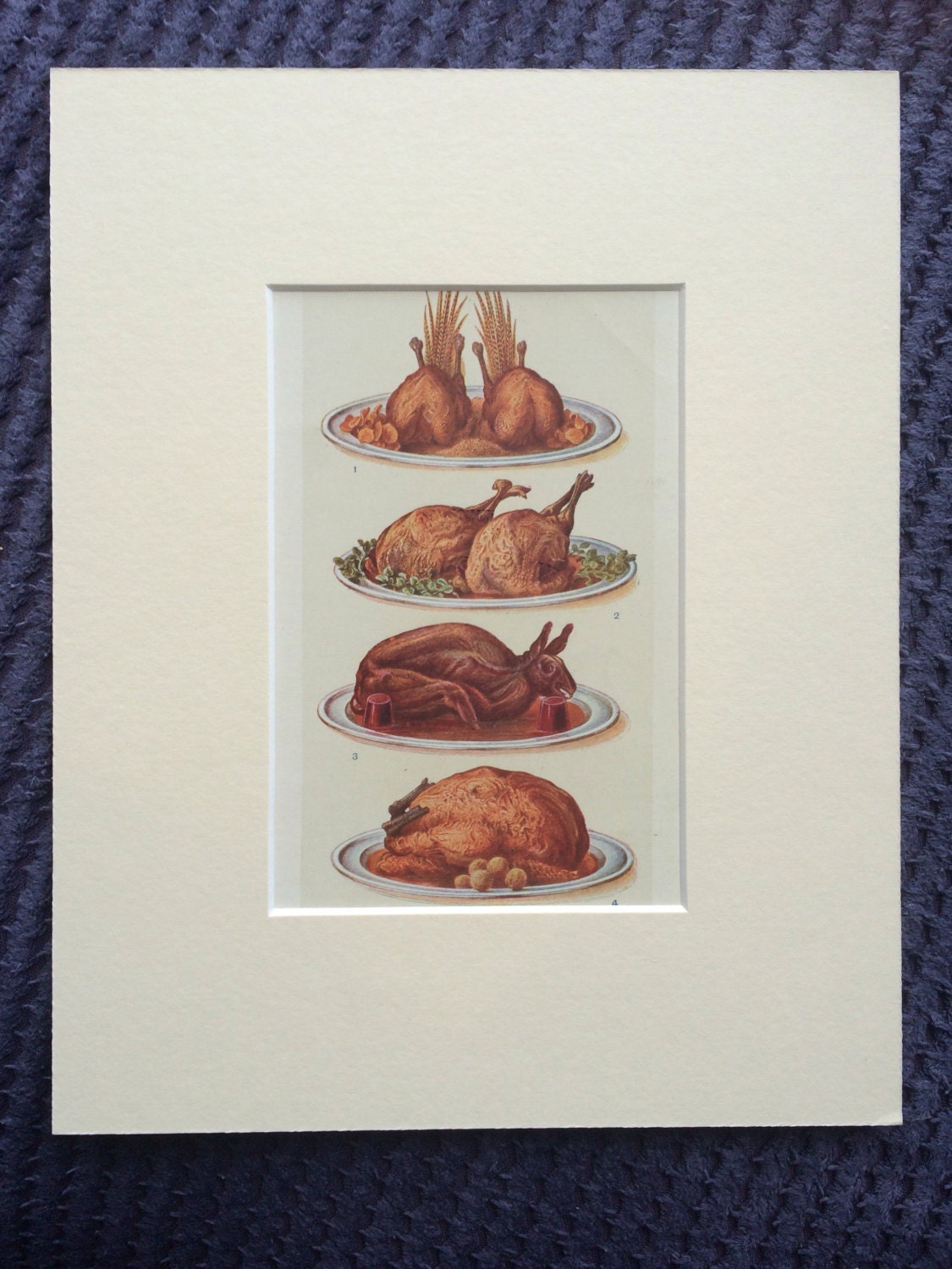 1912 DINNER Antique Lithograph, Mounted, Matted & Ready to Frame ...