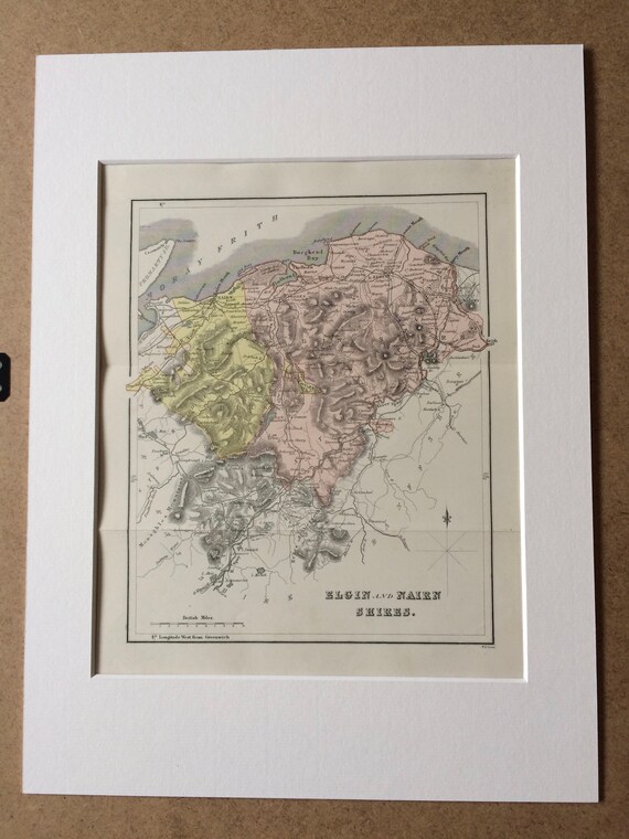 Home & Living Eyemouth shire 136 years old county map Ideal for framing ...