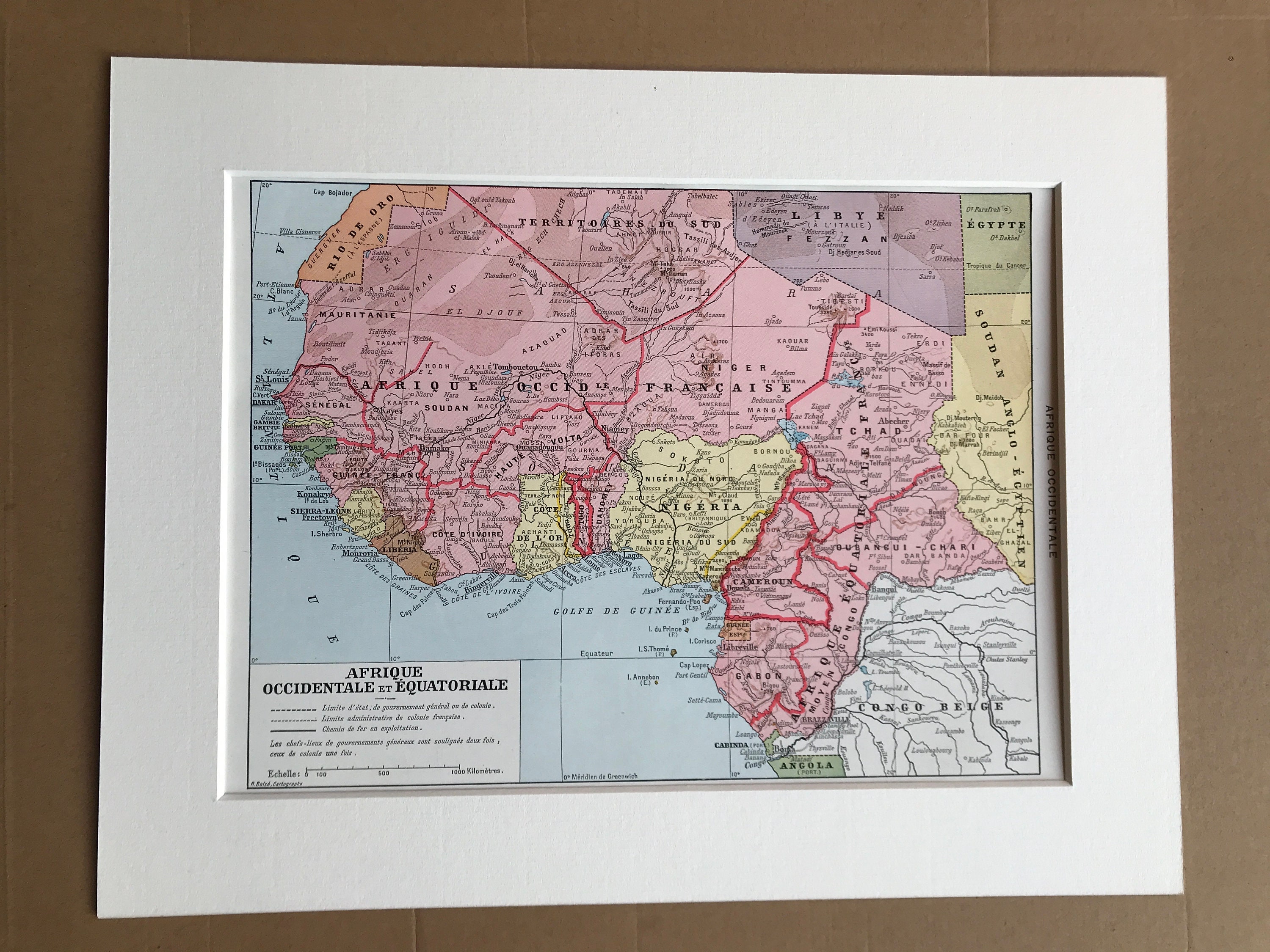 Home Décor Home & Living 1928 Africa Original Antique Map African ...