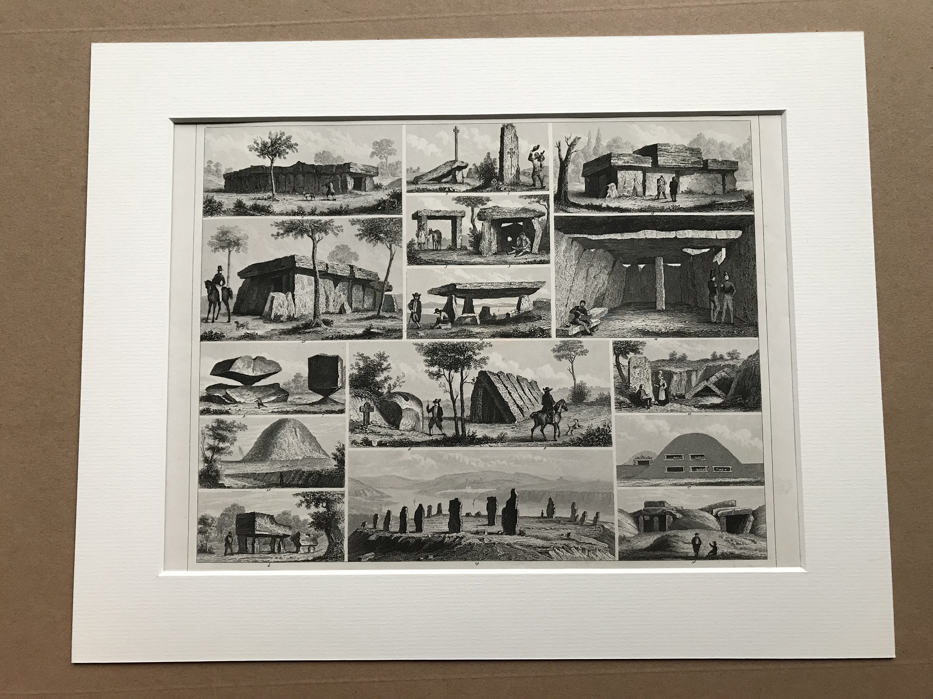 1849 Monoliths and Stone Circles Large Original Antique Engraving ...