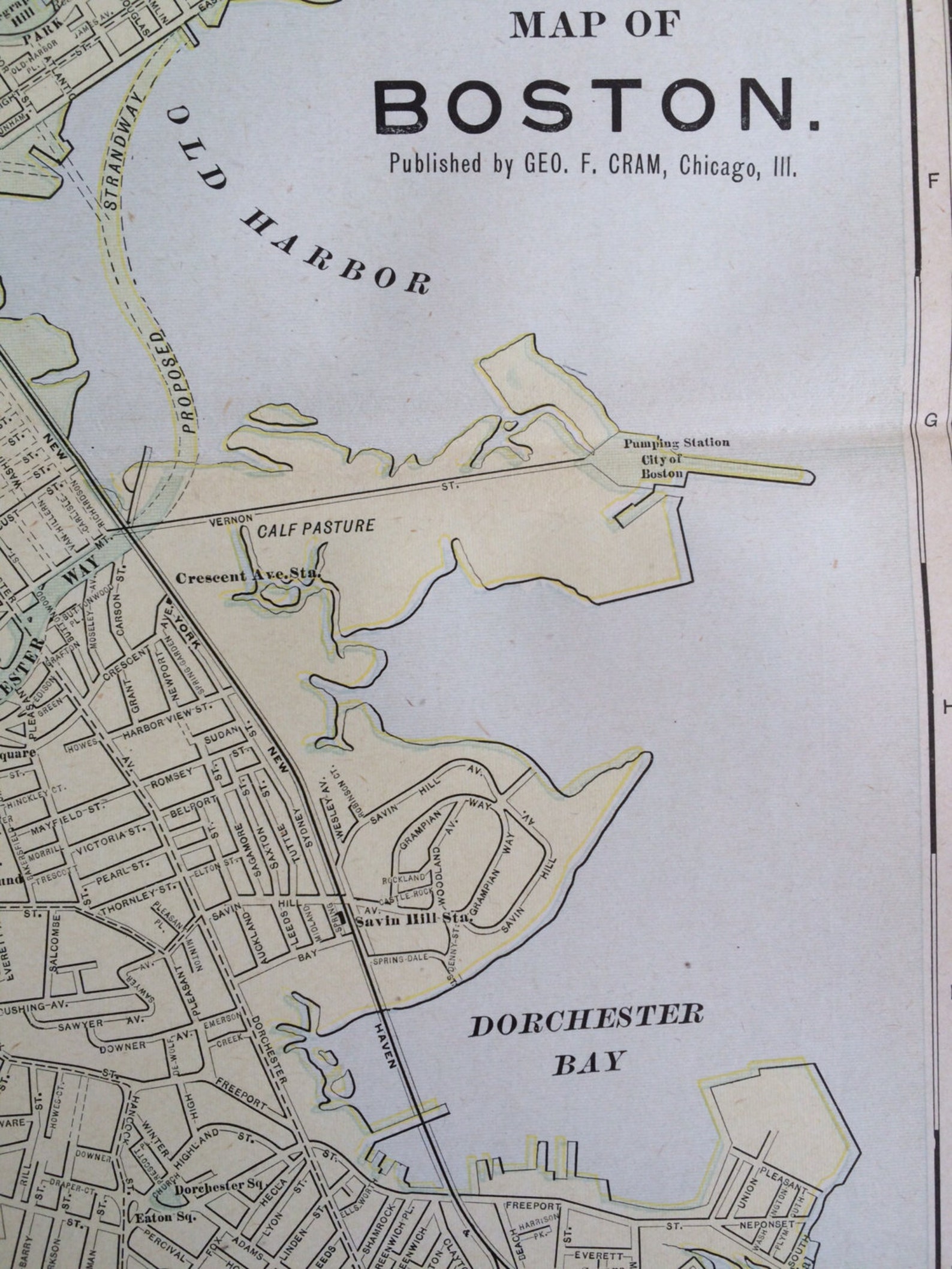 1901 BOSTON Large Original Antique Map 22.5 X 14.5 Inches - Etsy