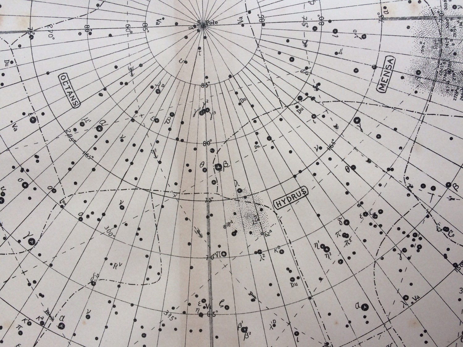 1896 Original Large Antique Star Map for anno 1880 - 14 x 18 inches ...