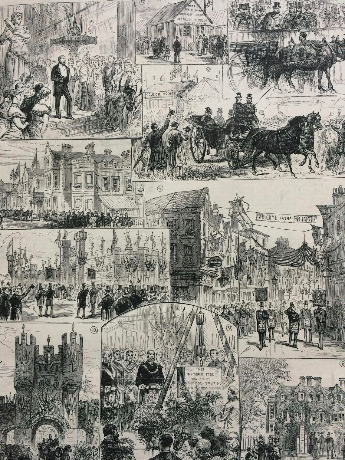 1883 the Prince of Wales at York Original Antique Engraving - Victorian ...