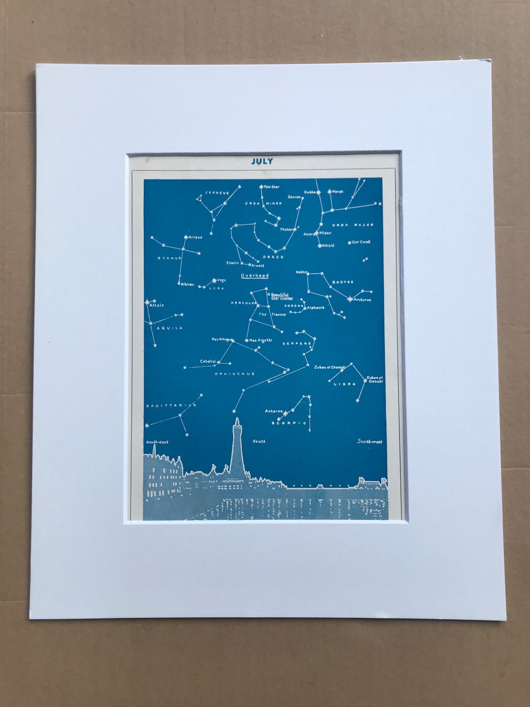 1940s July Star Map Seen Over Blackpool Original Vintage Print ...