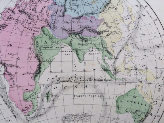 Art & Collectibles Digital Prints Rare Vintage Map of the World MP467 ...