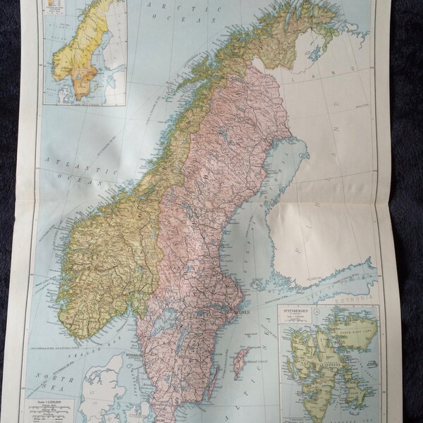 Large Norway Maps - Etsy