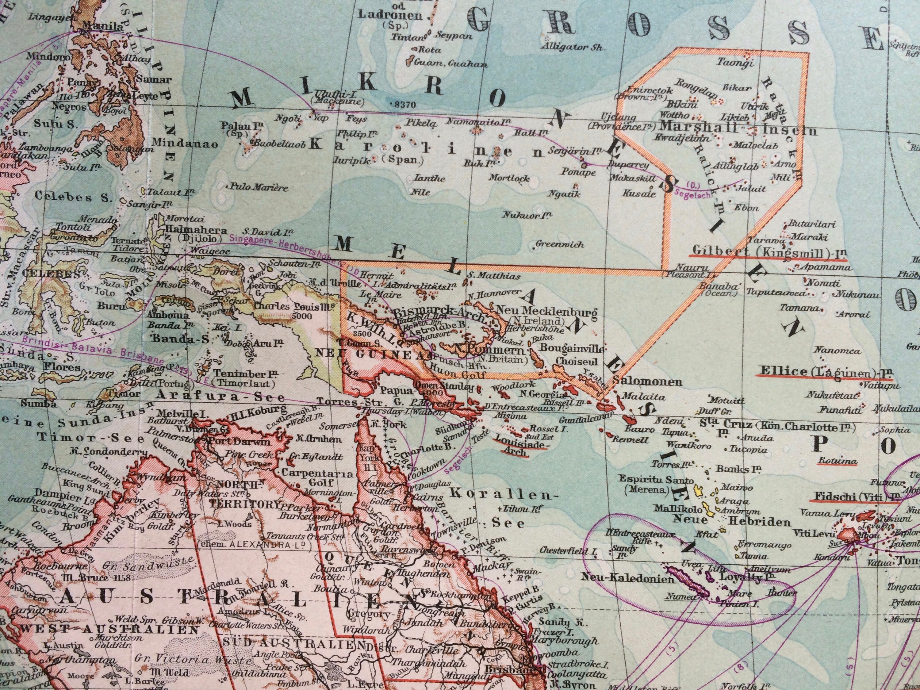 1896 Oceania Groups Large Original Antique Map Australasia - Etsy UK