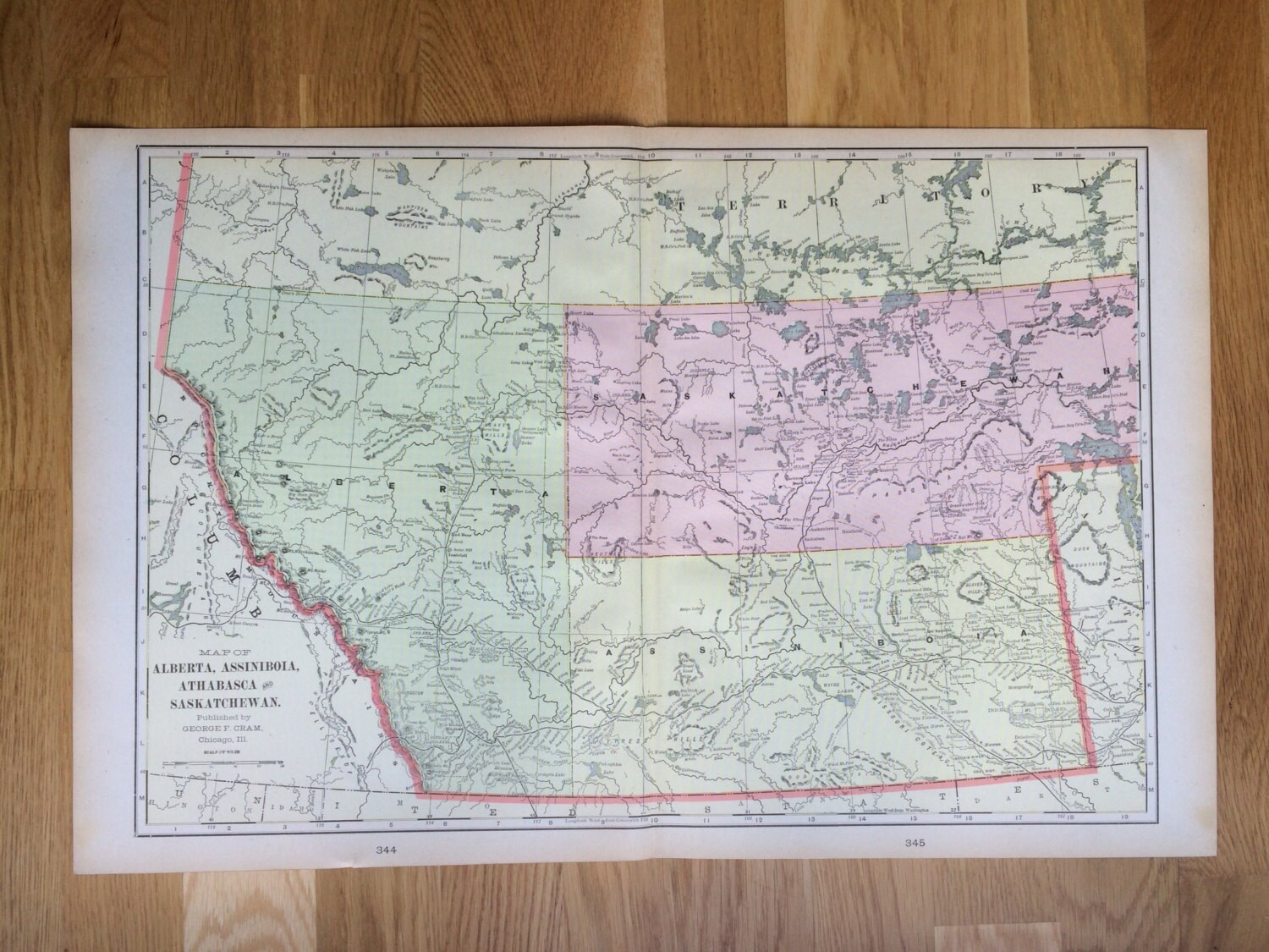 1901 Alberta, Assiniboia, Athabasca and Saskatchewan, Canada Large ...