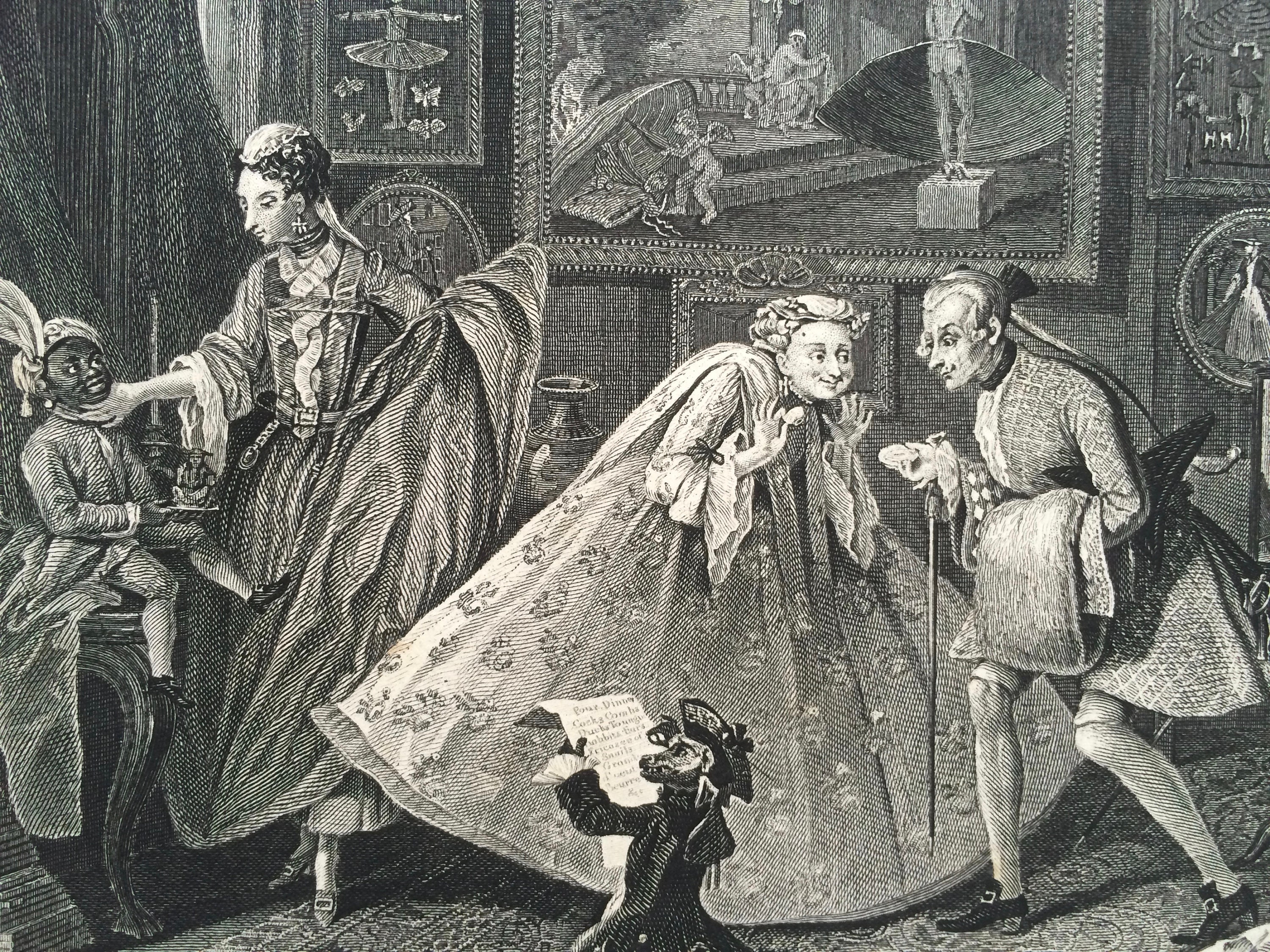 c.1860 Taste in High Life by William Hogarth Original Antique Engraving ...
