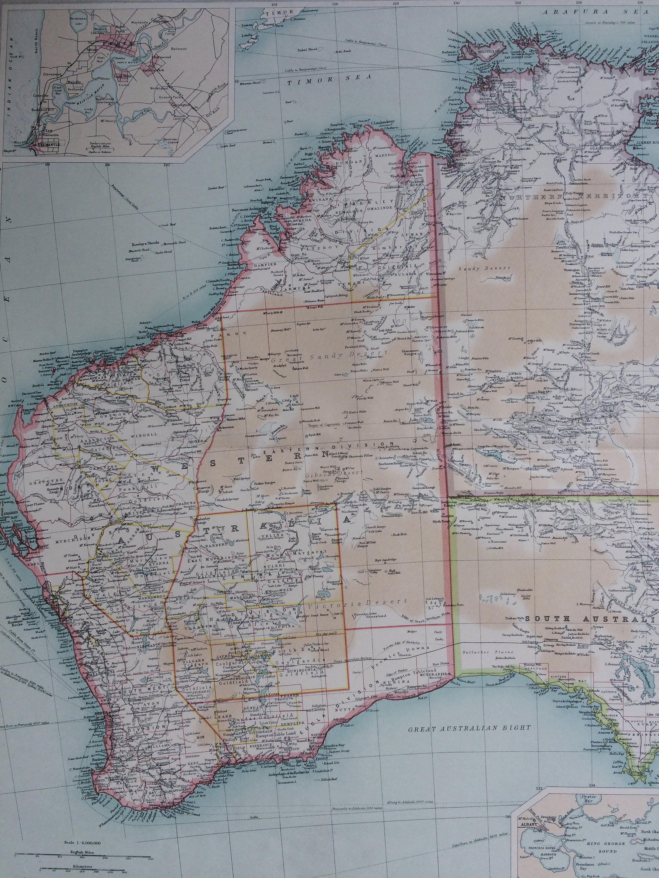 1922 AUSTRALIA (Western Section) Large Original Antique Times Atlas ...