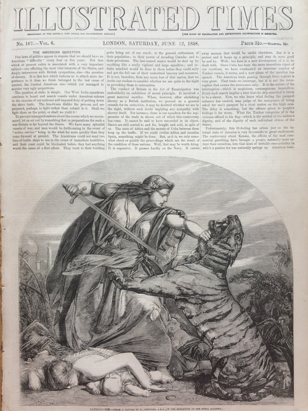 1858 'retribution' From a Picture Y E. Armitage Illustrated Times Cover ...
