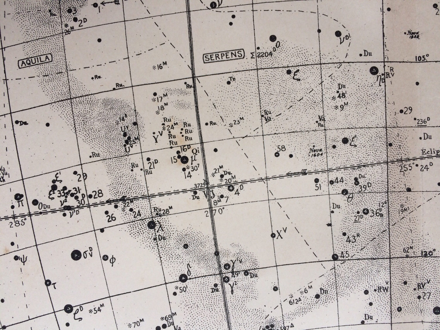 1896 Original Large Antique Star Map for anno 1880 - 14 x 18 inches ...