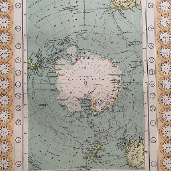 South Pole Map - Etsy