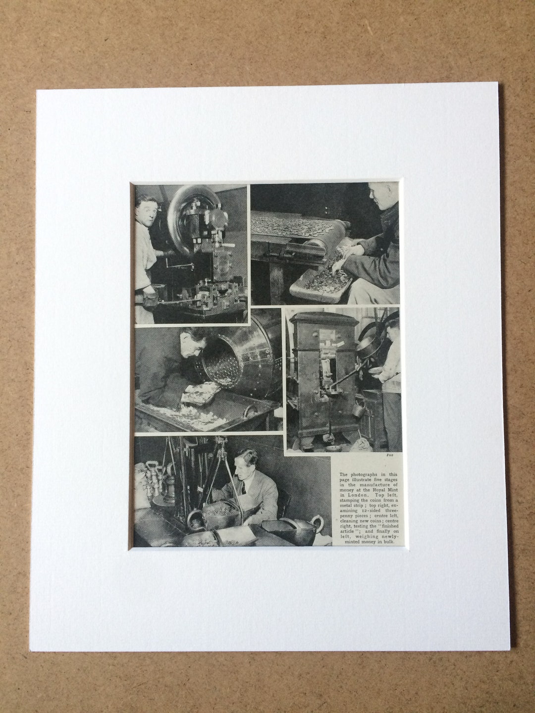 1940s How Money is Made at the Mint Original Vintage Print - Mounted ...