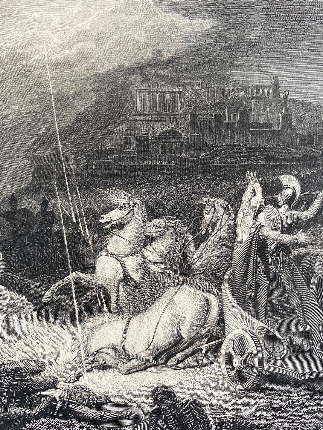 1836 Nestor and Tydides Original Antique Print - Homer's Iliad ...