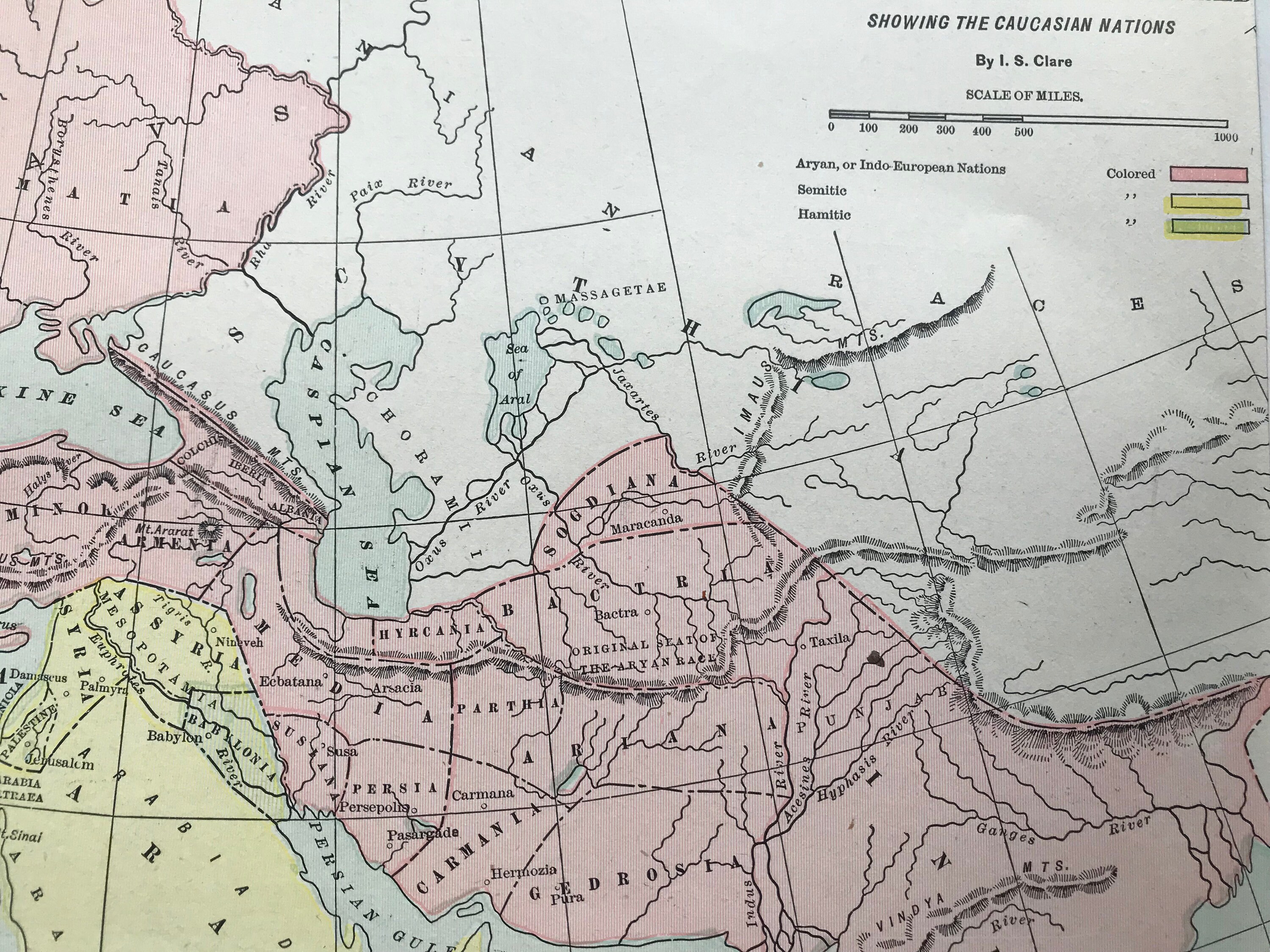 1901 The Ancient Historical World showing the Caucasian Empires ...