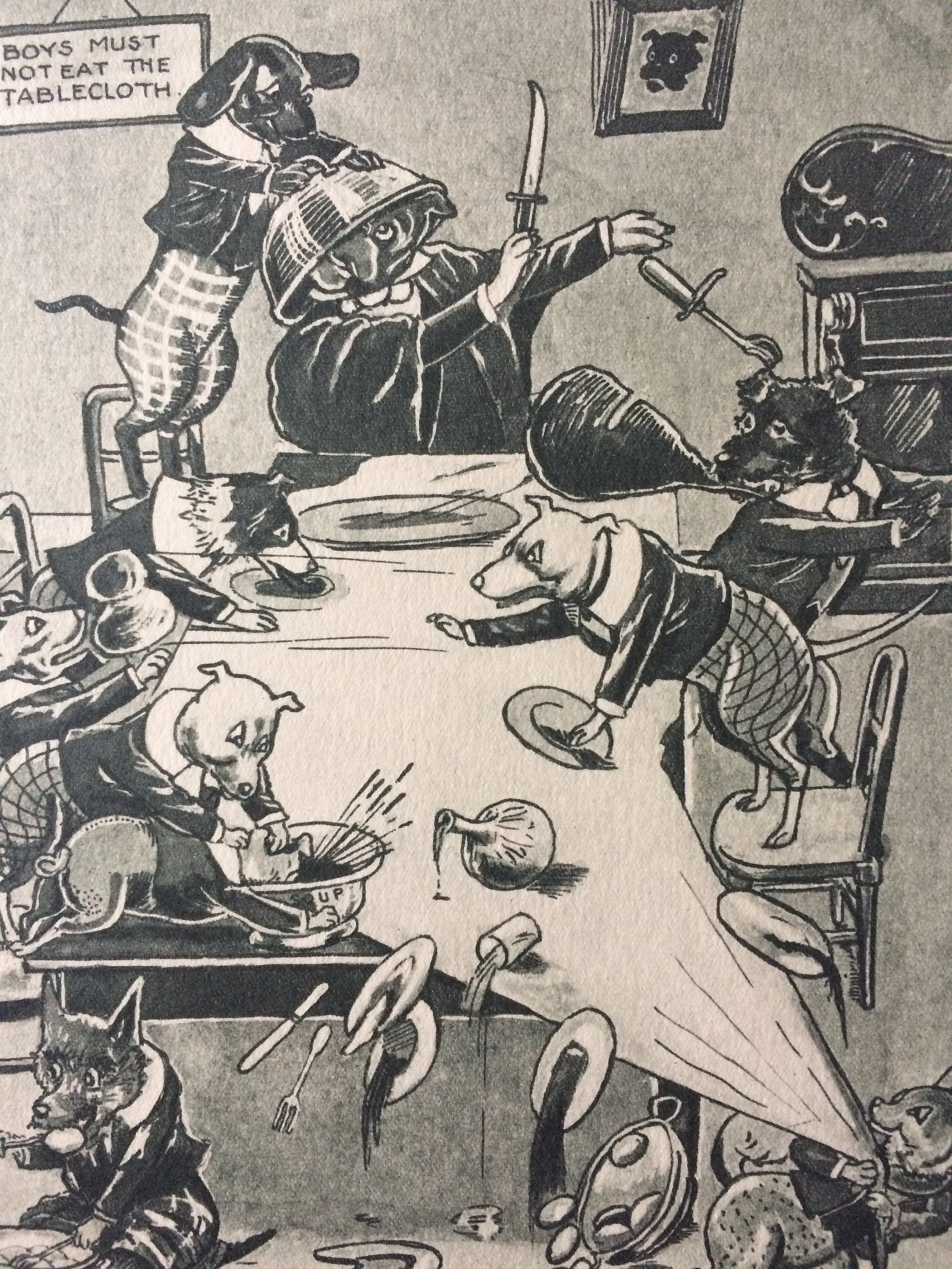 1943 Original Vintage Dog Cartoon - Whimsical Wall Art - Funny Humorous ...