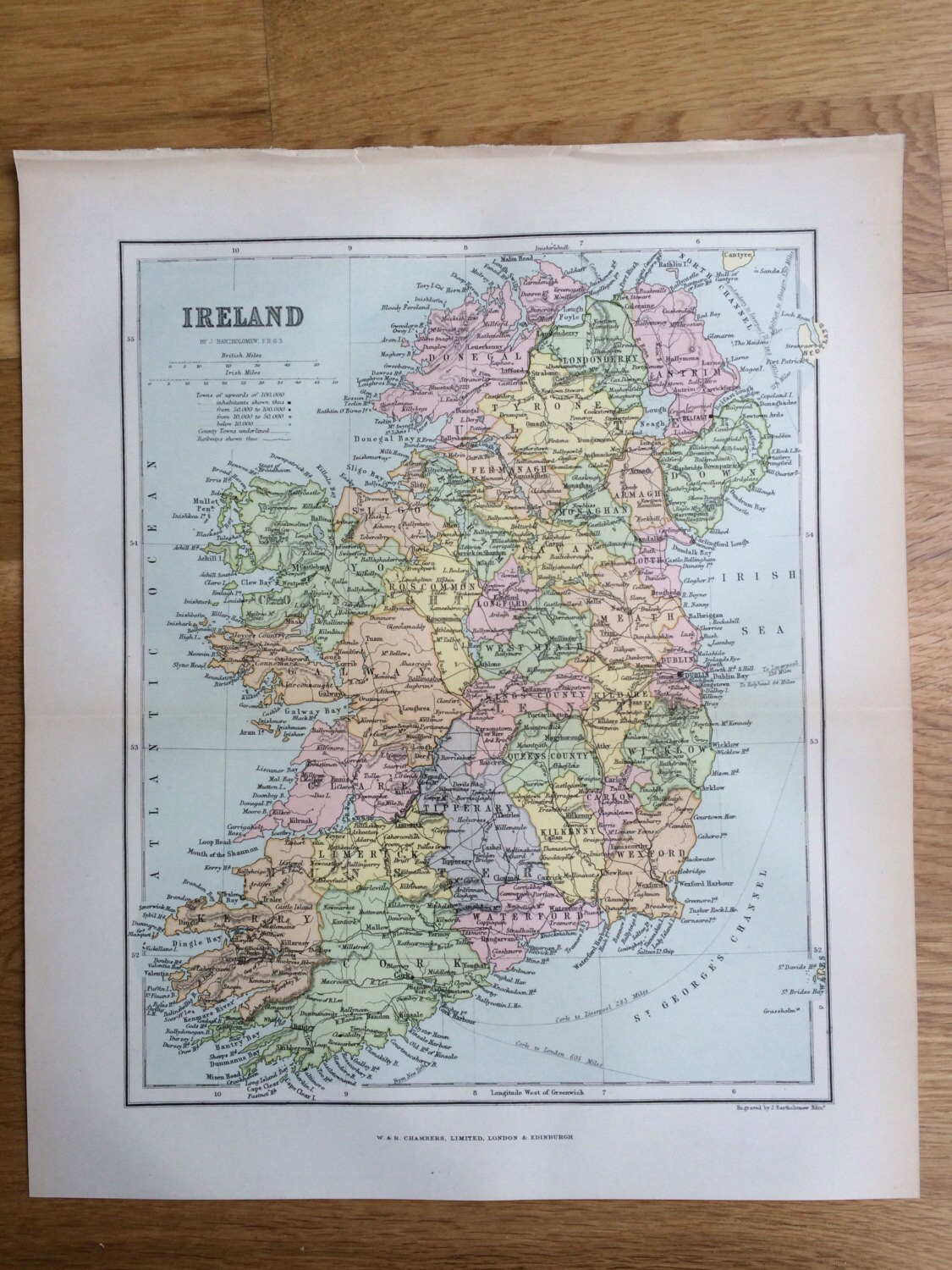 1890 IRELAND Original Antique Map 10 5 X 12 5 Inches Historical Wall 1890-ireland-original-antique-map-10-5-x-12-5-inches-historical-wall