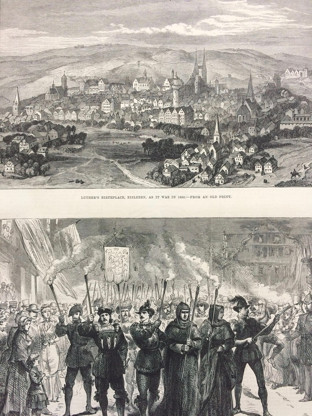 1883 the Luther Celebration in Germany Original Antique Engraving ...