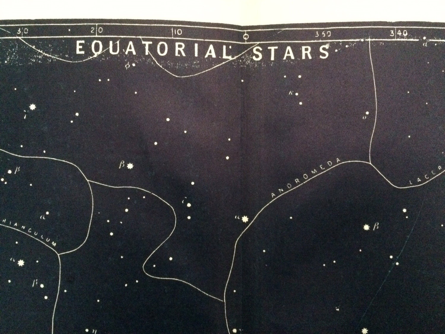 Original Antique Equatorial Stars Print (Autumn) , 19.5 x 12.5 inches ...