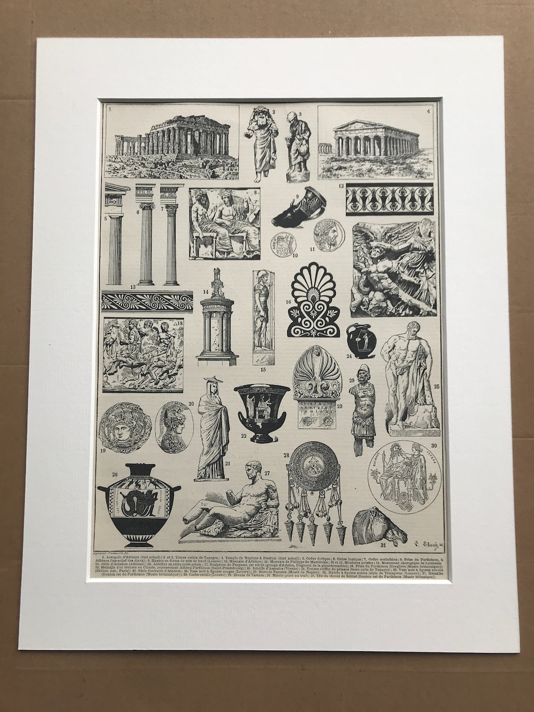 1897 Greek Art and Architecture Original Antique Print - Greece ...
