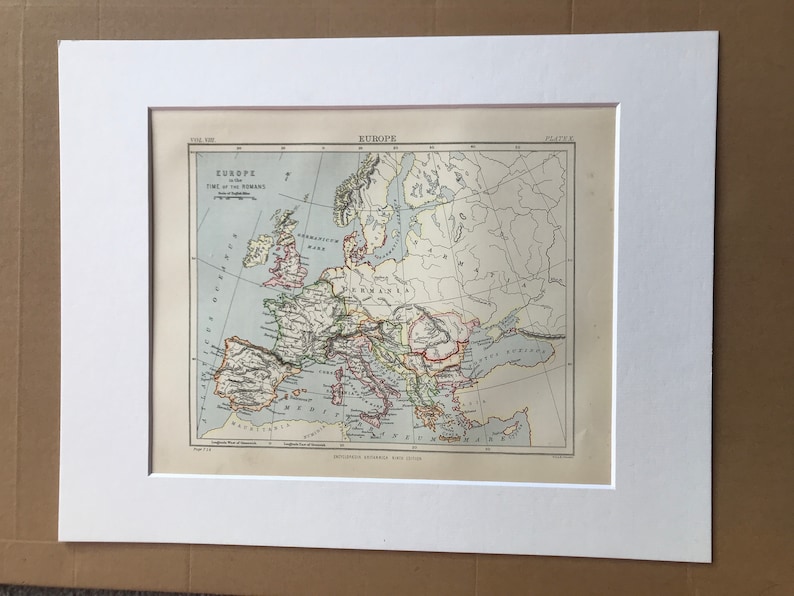 1875 Europe in the Time of the Romans Original Antique Map - Etsy UK