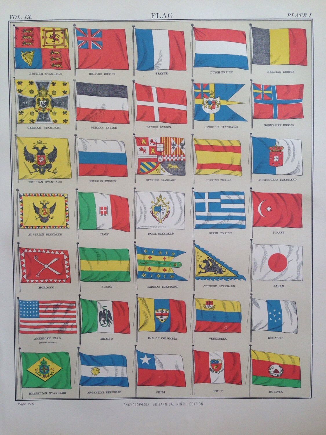 1875 Flag print - wall decor - home decor - matted and ready to frame ...