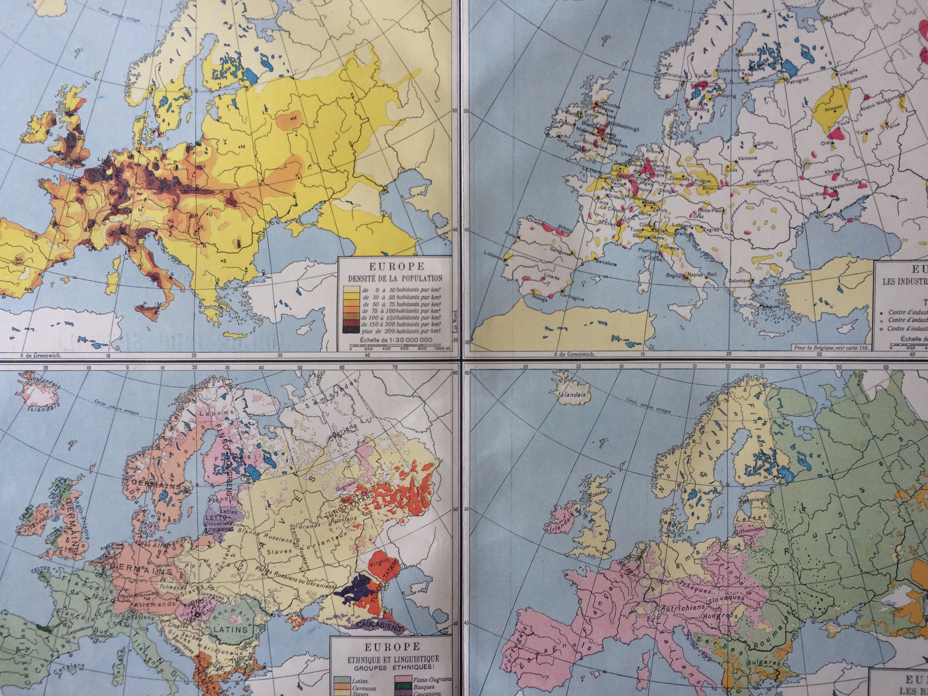 1934 Europe (Ethnic, Linguistic, Population Density, Industries ...