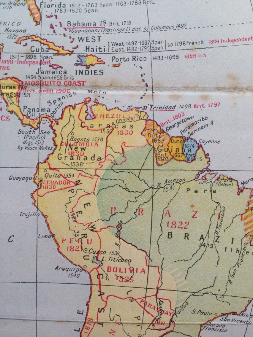 1940s Historical Map of America Showing Discovery and - Etsy