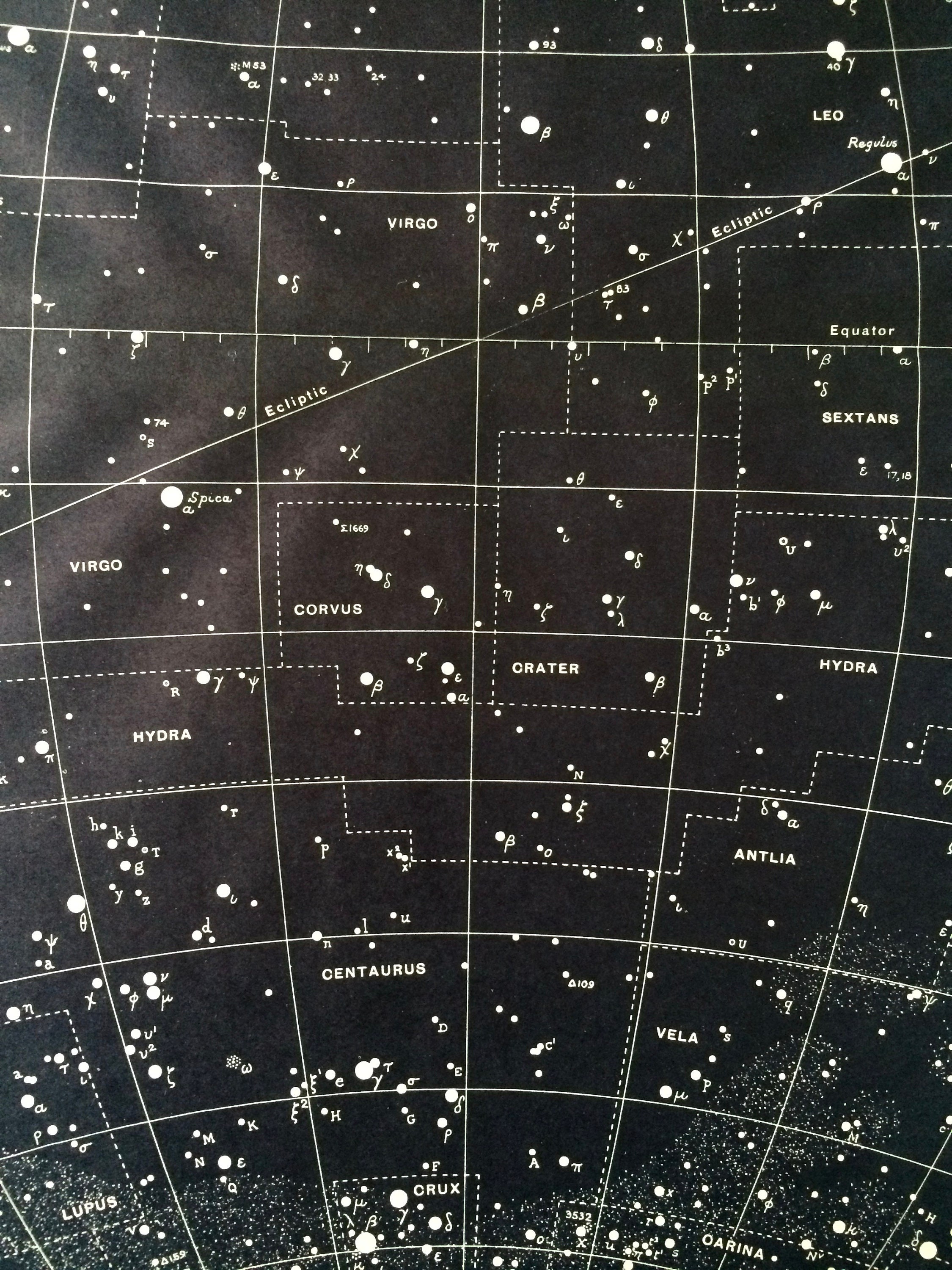 1961 Original Vintage Star Map for epoch 1950 - 9.5 x 14.5 inches ...