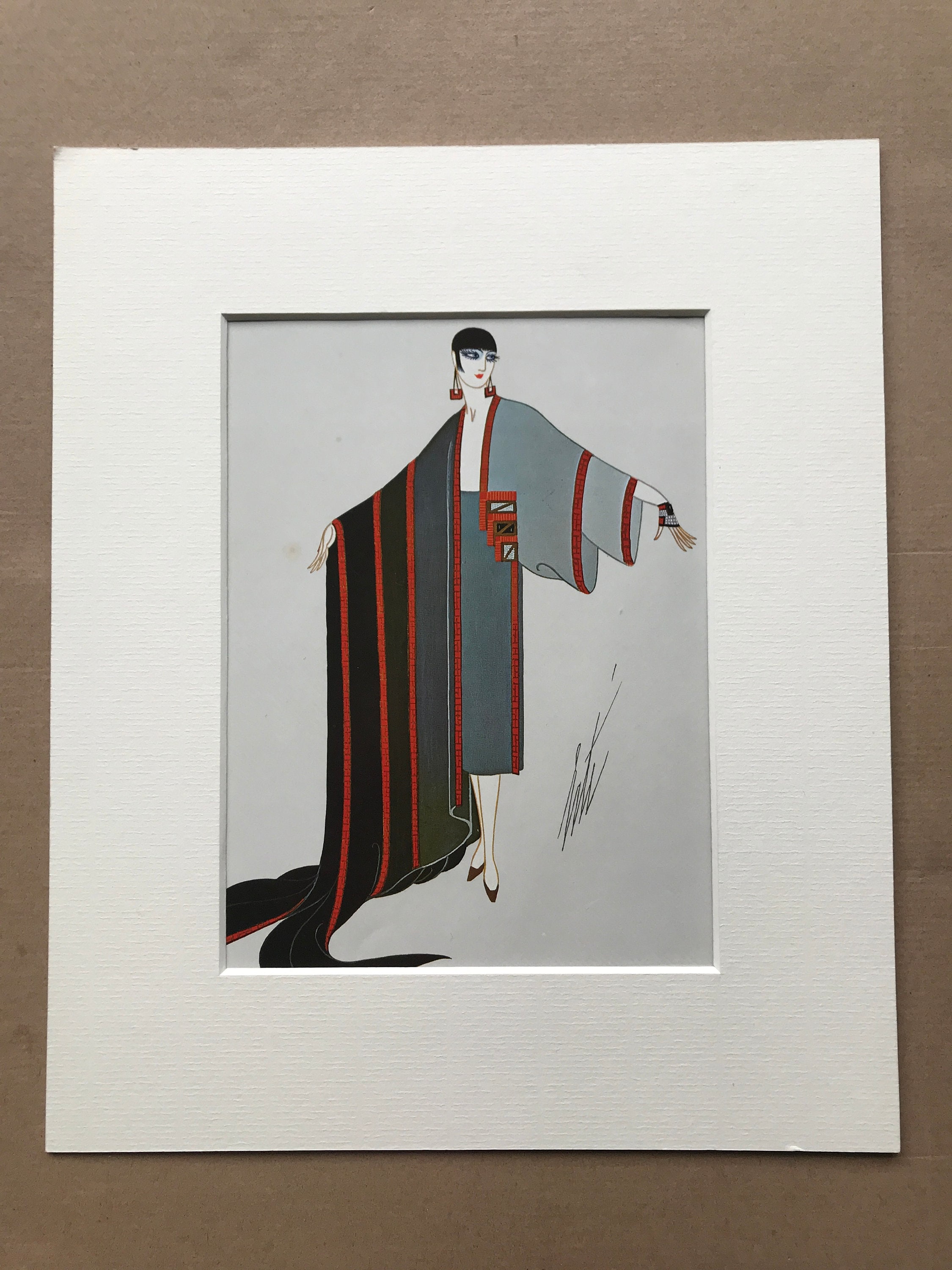 1970 Original Vintage Erte Illustration - Mounted and Matted ...